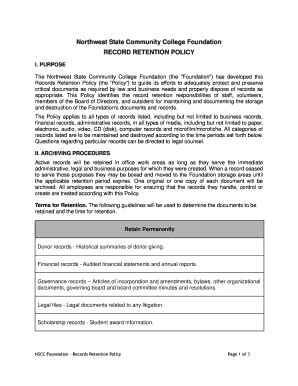 54 Printable Document Retention Policy Forms And Templates Fillable