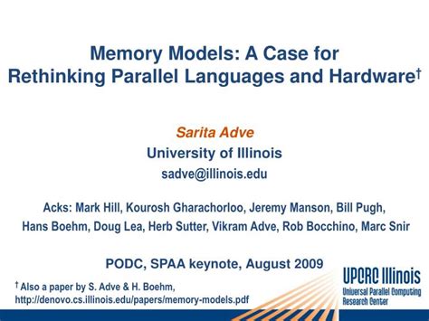 Ppt Rethinking Memory Models The Evolution Of Concurrency Semantics And Hardware Interface