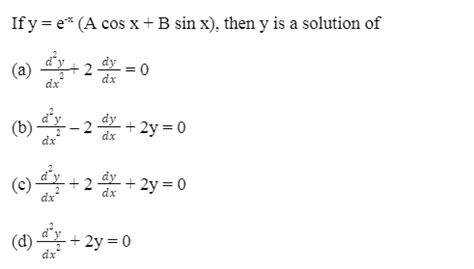 Differential Equations MCQs Class Maths Chapter MCQ Quiz