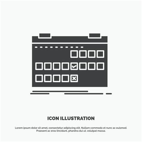 Calendar Date Event Release Schedule Icon Glyph Vector Gray Symbol For Ui And Ux Website