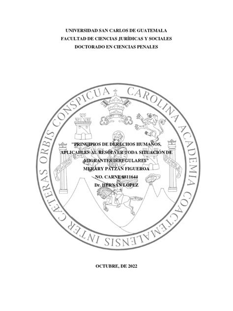 Informe Del Seminario Del Curso Migracion Trafico De Personas E