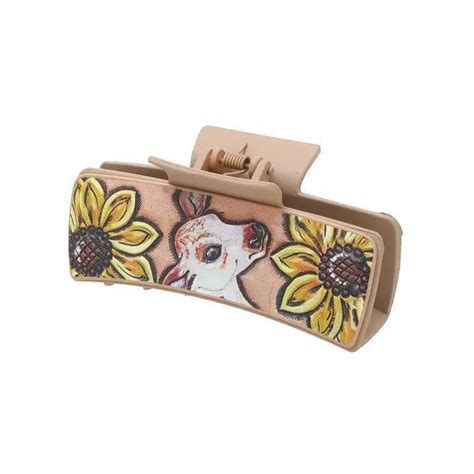 Accity Cwaha0594 1 Calf Sunflower Hair Claw Clip Back To Basics