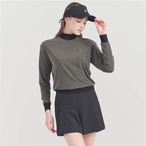 클리브랜드 골프웨어 클리브랜드골프 Uv차단 메쉬 레이어링 하프넥 여성 썬가드 긴팔 골프티셔츠골프웨어cgwts32646
