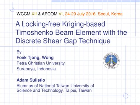 Pdf A Locking Free Kriging Based Timoshenko Beam Element With The Discrete Shear Gap Technique