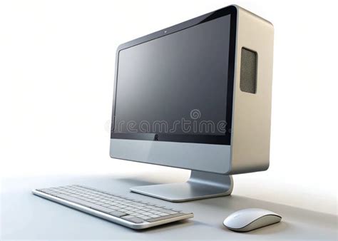 minimalist desktop computer setup featuring a sleek monitor ergonomic