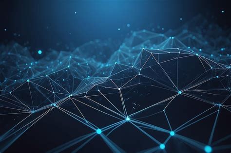 Premium Photo Abstract Blue Polygon Tech Network With Connect Technology Background Abstract