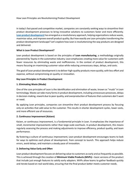 Ppt How Lean Principles Are Revolutionizing Product Development