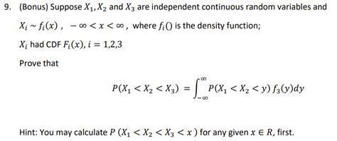solved 9 bonus suppose x1 x2 and x3 are independent