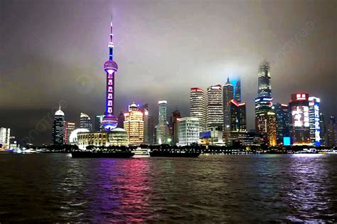 상하이 야경 촬영 사진 1 배경 사진술 자연 경관 도시 풍경 배경 일러스트 및 사진 무료 다운로드 Pngtree
