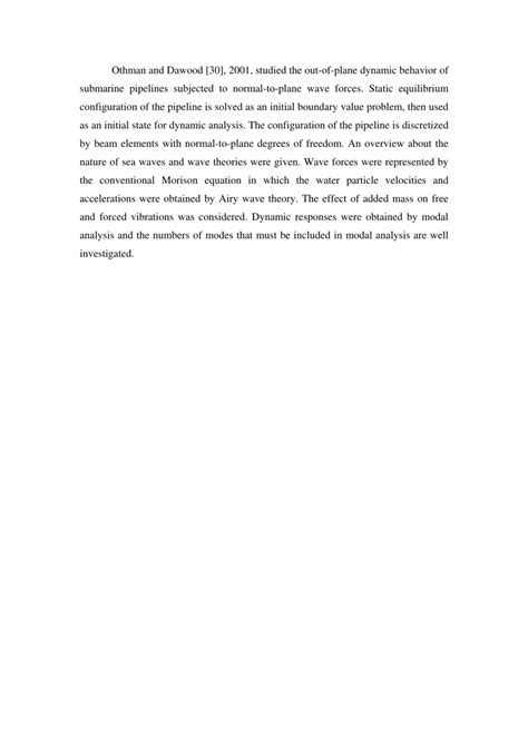 Pdf Dynamic Analysis Of Submarine Pipelines Under The Action Of Wave Forces