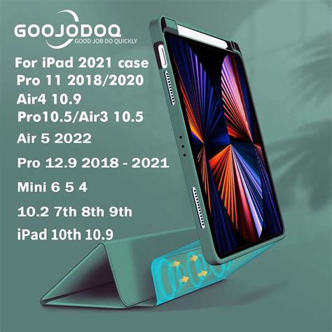 Goojodoq 2021 Capa Ipad Protetora Magnética De Silicone Com Três Dobras