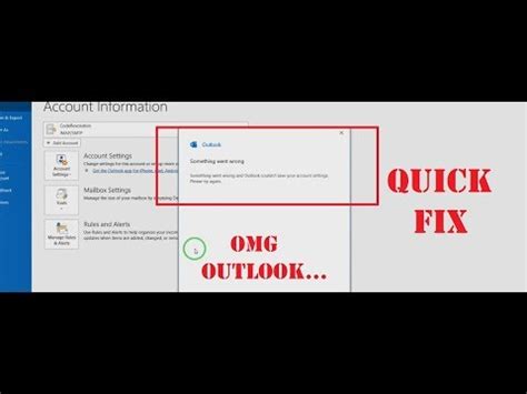 Quick Fix Something Went Wrong And Outlook Couldn T Save Your Account