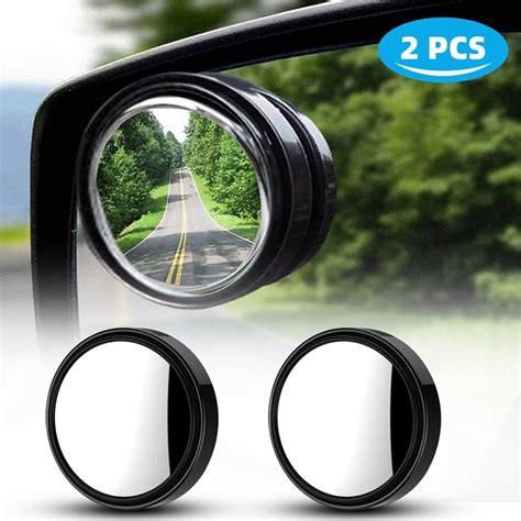 2pcs Blind Spot Mirror 2 Round Hd Glass Mirrors Frame Convex Rear