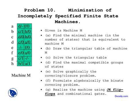 Minimal Machine Design Automation Of Embedded Systems Lecture