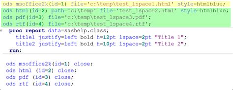 Reduce Space Between Titles With Ods Output Sas Support Communities