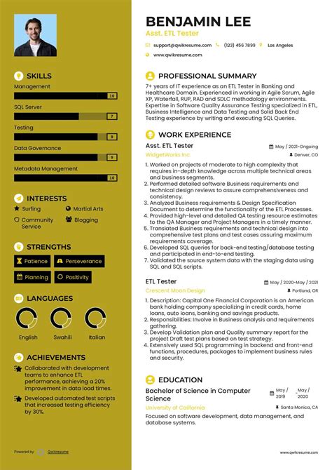 10 Etl Tester Resume Samples And Templates For 2025