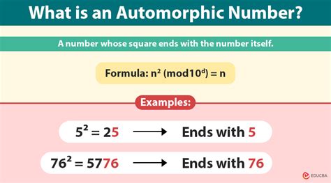 what are automorphic numbers properties examples and code