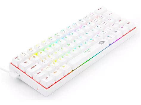Teclado Mecânico Gamer Redragon Dragonborn Lunar White Rgb 60 Com