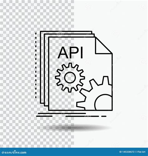Api App Coding Developer Software Line Icon On Transparent Background Black Icon Vector