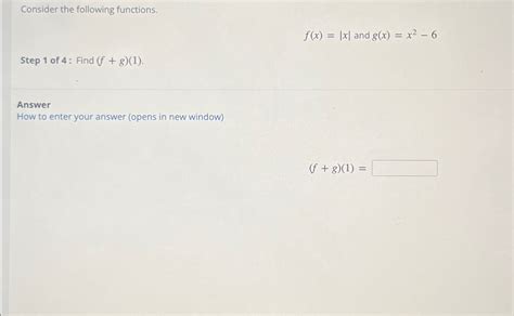 solved consider the following functions f x x ﻿and