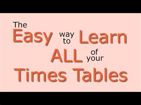 What Is The Easy Way To Learn Times Tables Infoupdate Org