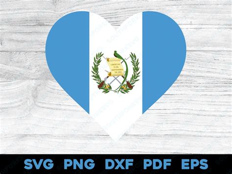 Guatemala National Flag Heart Svg Png Dxf Eps Pdf Vector Graphic