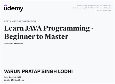 Varun Pratap Singh Lodhi On Linkedin 🎓 Excited To Share That Ive Completed The Java Course On