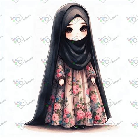 بک گراند کودکانه دختر ناز چادری پیراهن گل گلی کد 42933 ویژه عکس گراف عکس گراف