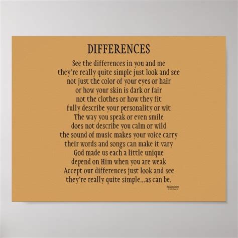 Differences Poem Poster
