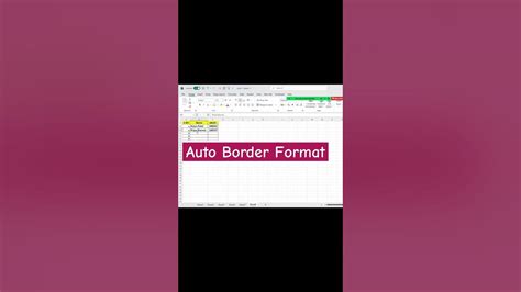 excel tips auto border format excel exceltricks exceltips