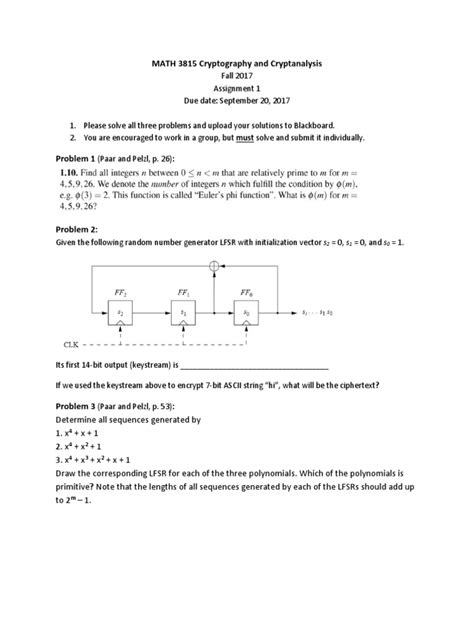Math 3815 Cryptography And Cryptanalysis Pdf