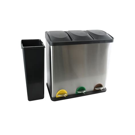Stainless Steel Selective Sorting Pedal Bin 3x20l Msv