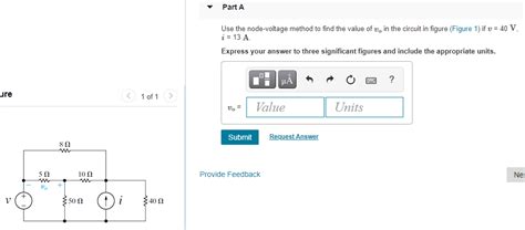 Solved Part A Use The Node Voltage Method To Find The Value Chegg