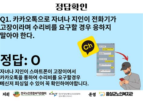 2021년 노령층 통신서비스 활용 및 피해예방 교육사업 온라인 퀴즈 캠페인 결과발표 음성군노인복지관