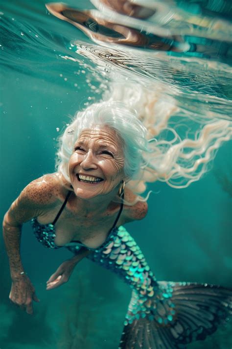 Free Photo Fantasy Portrait Of Elderly Mermaid Woman