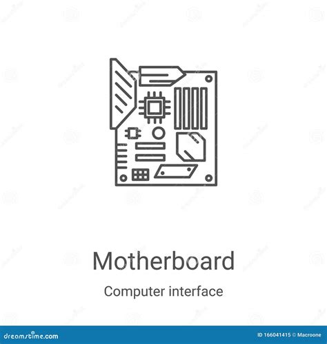 Motherboard Icon Vector From Computer Interface Collection Thin Line Motherboard Outline Icon