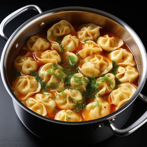 Premium Photo Tortellini In Brodo Small Stuffed Pasta Parcels Served