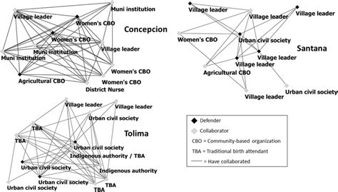 network maps of collaboration ties ties between participants represent