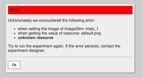 The Unknown Resource Issue Defaultpng Online Experiments Psychopy