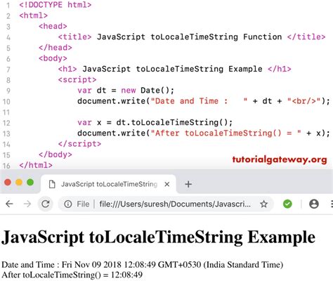 JavaScript ToLocaleTimeString