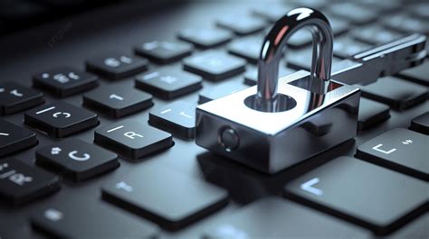 An Image Of A Padlock On The Top Of A Computer Keyboard Background 3d Closed Padlock And