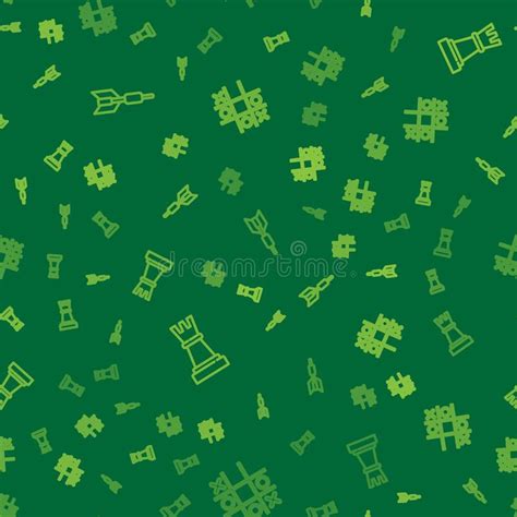 set line dart arrow chess and tic tac toe game on seamless pattern