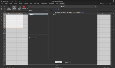 Merge Cell Range ONLYOFFICE