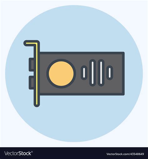 Icon Gpu Suitable For Computer Components Symbol Vector Image