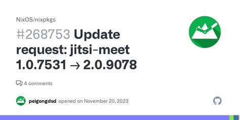 update request jitsi meet 1 0 7531 → 2 0 9078 · issue 268753 · nixos nixpkgs · github