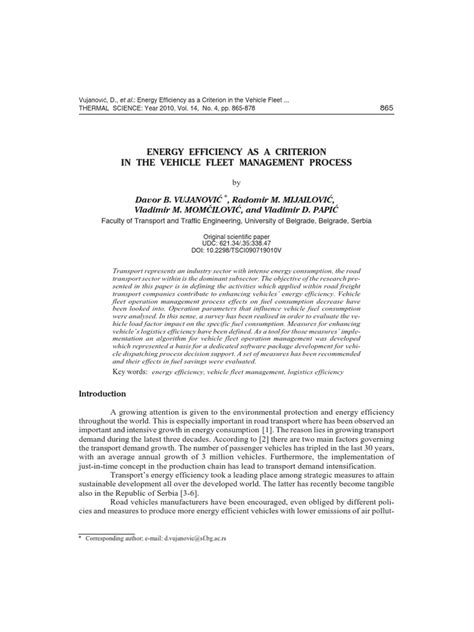 Energy Efficiency As A Criterion In The Pdf Fuel Efficiency Efficient Energy Use