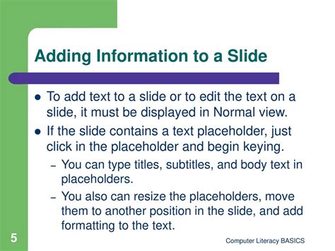 Computer Literacy BASICS Ppt Download