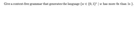 give a context free grammar that generates the
