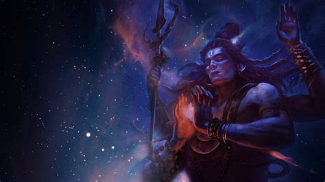 Download Lord Shiva Hd In Galaxy Wallpaper | Wallpapers.com
