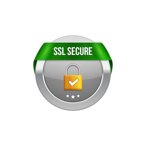 Premium Vector SSL Secure Protection Symbol SSL Security Transaction Button With Ribbon Lock
